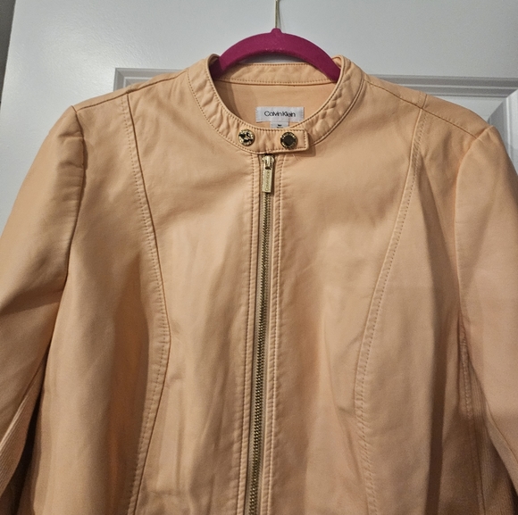Calvin Klein | Jackets & Coats | Calvin Klein Peach Womens Leather ...